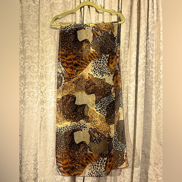 Accessories | Silky Tiger And Leopard Print Scarf Wrap | Poshmark